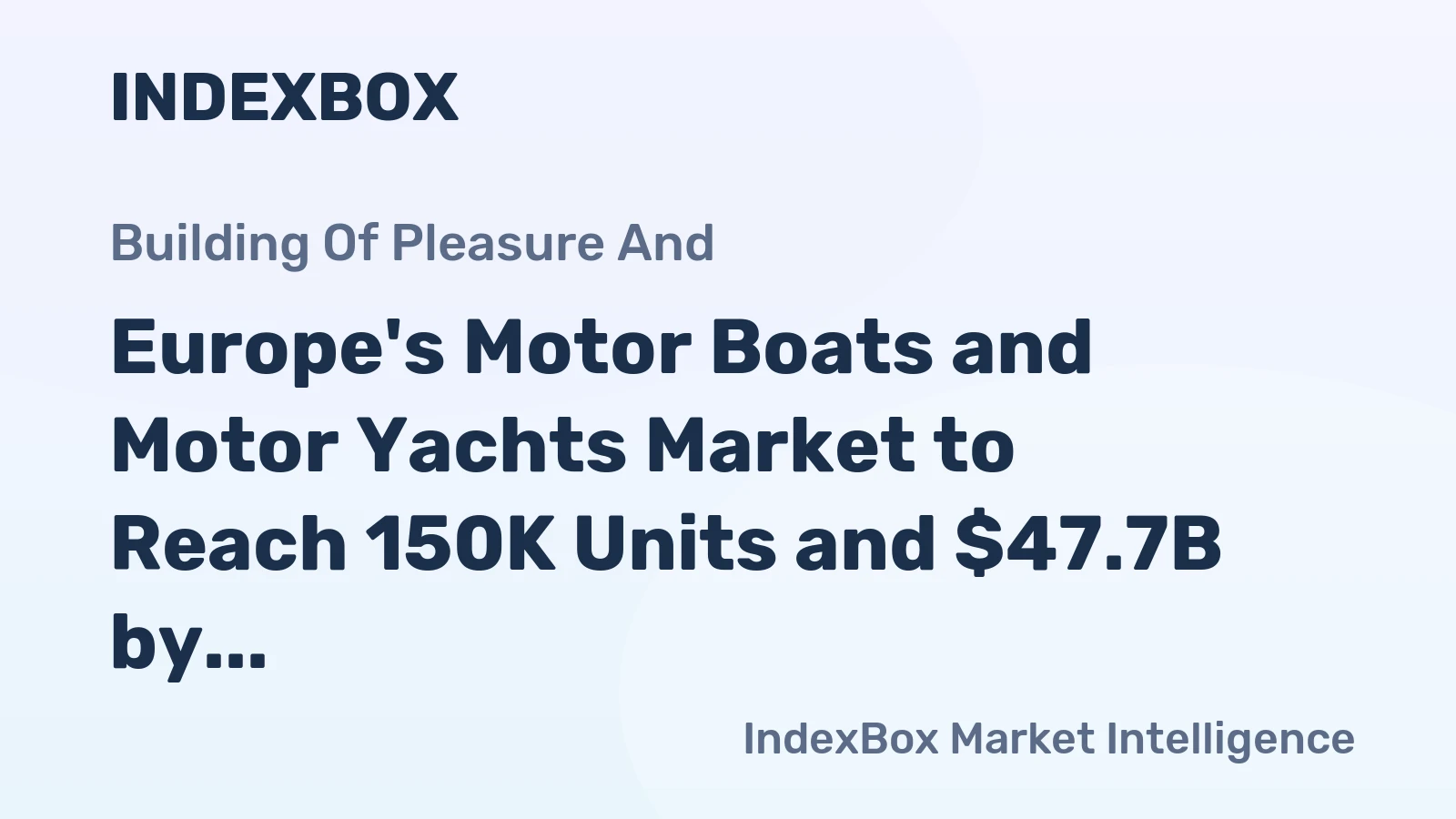 Europe's Motor Boats and Motor Yachts Market to Reach 150K Units and $47.7B by 2035