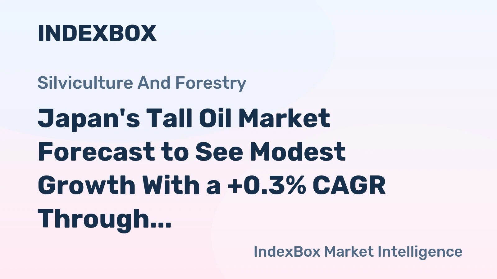 Japan's Tall Oil Market Forecast to See Modest Growth With a +0.3% CAGR Through 2035