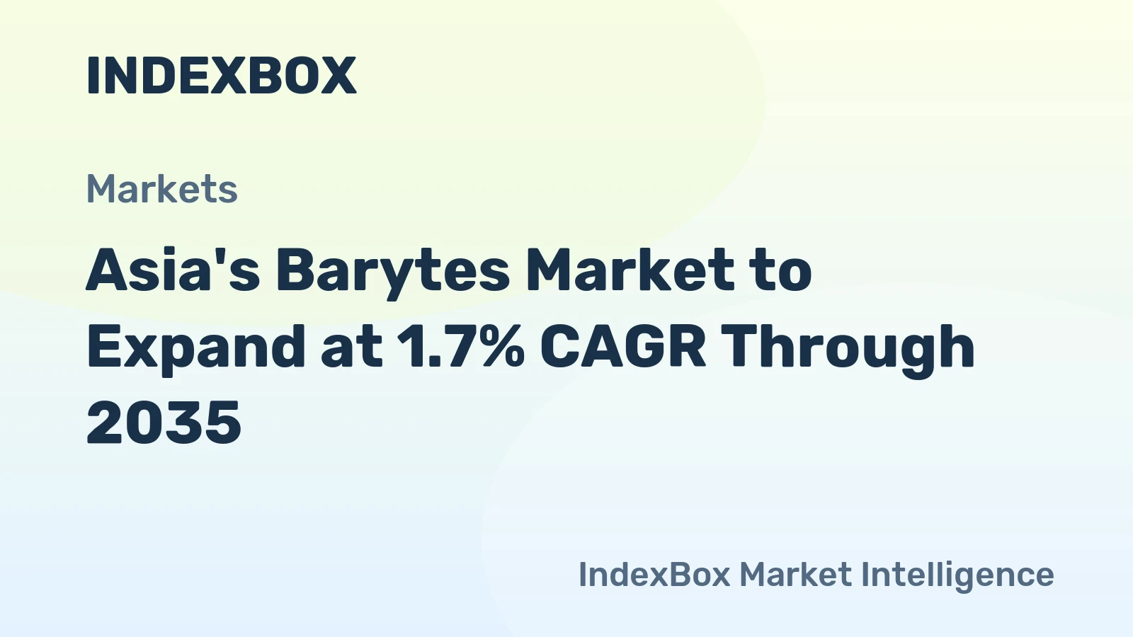 Asia's Barytes Market to Expand at 1.7% CAGR Through 2035