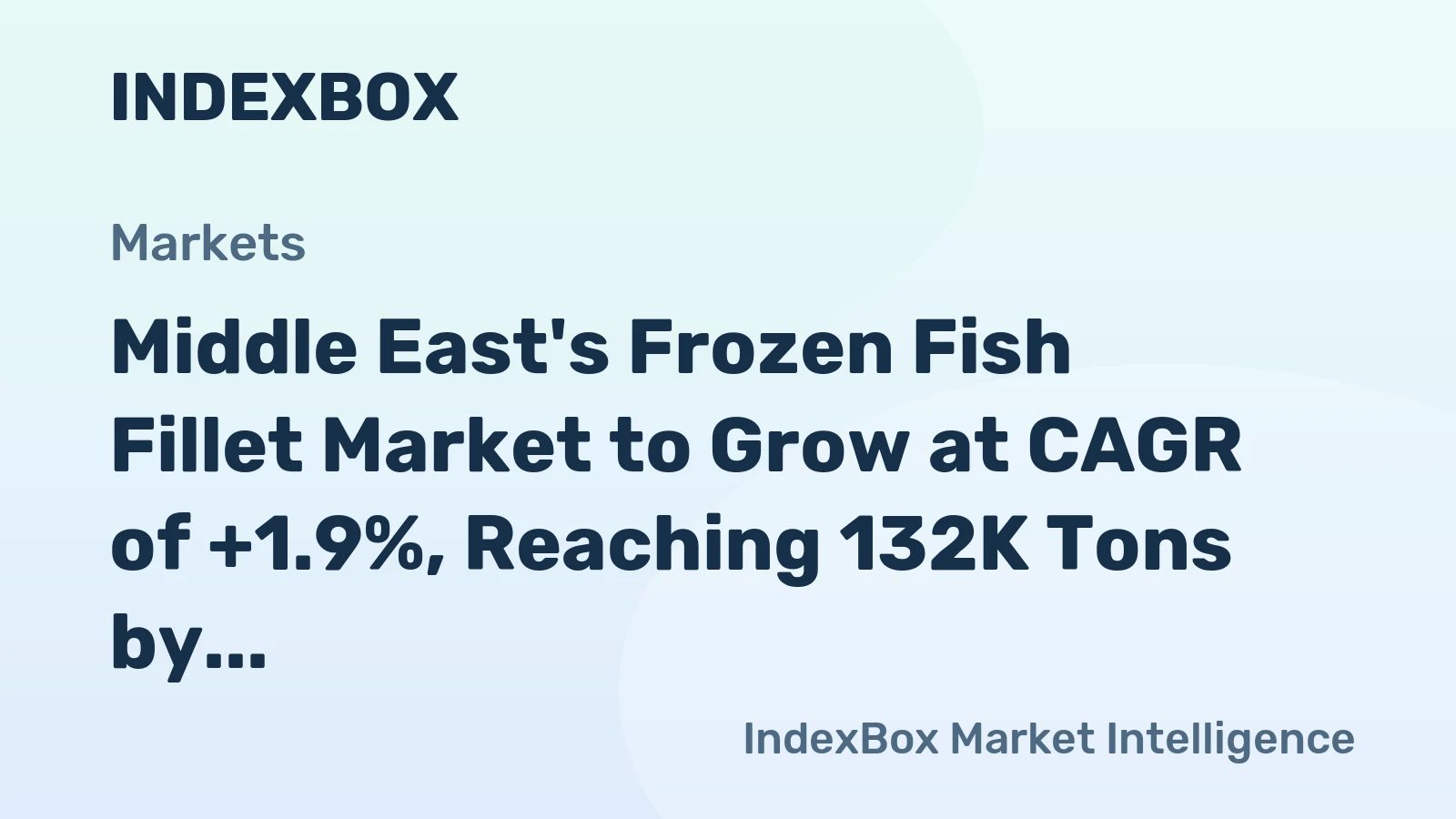 Middle East's Frozen Fish Fillet Market to Grow at CAGR of +1.9%, Reaching 132K Tons by 2035