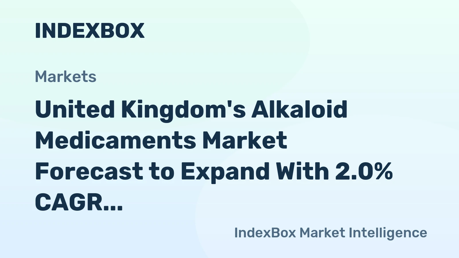 United Kingdom's Alkaloid Medicaments Market Forecast to Expand With 2.0% CAGR Through 2035
