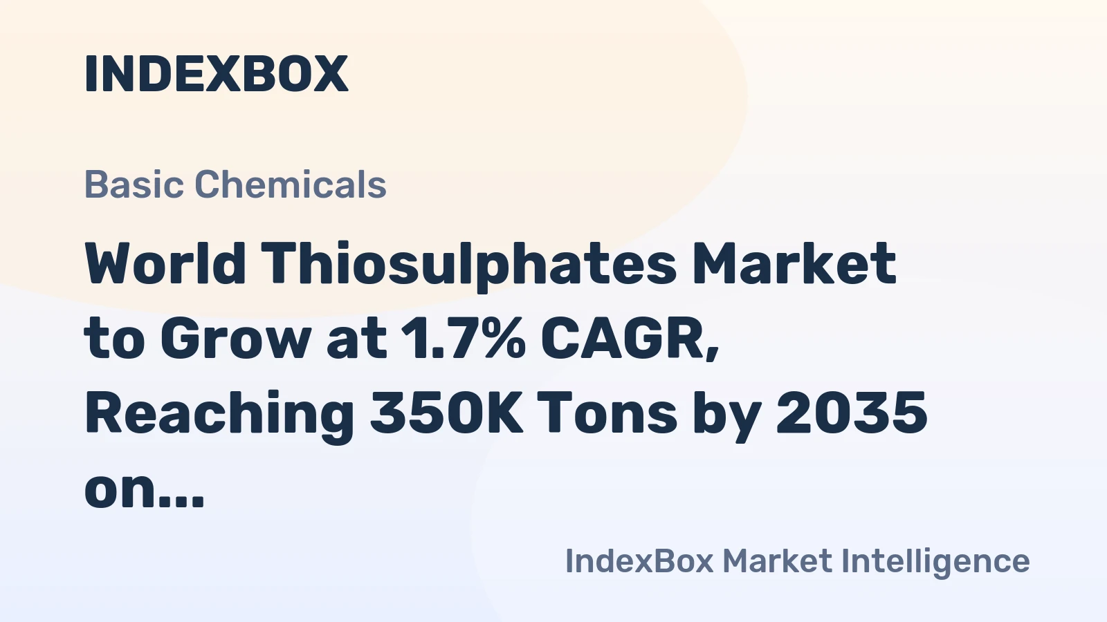World Thiosulphates Market to Grow at 1.7% CAGR, Reaching 350K Tons by 2035 on Steady Demand