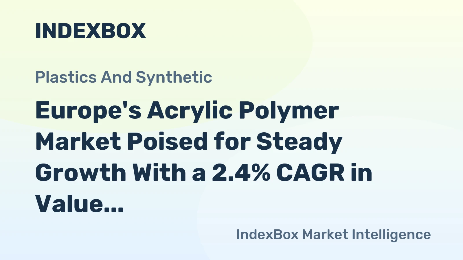 Europe's Acrylic Polymer Market Poised for Steady Growth With a 2.4% CAGR in Value Through 2035