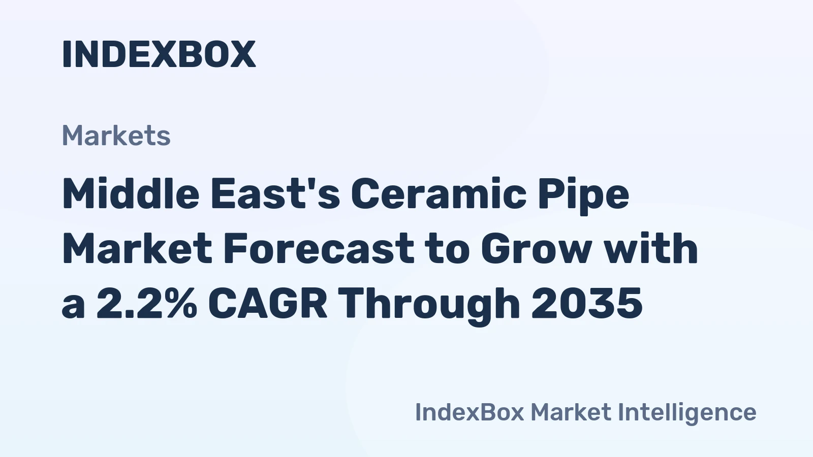 Middle East's Ceramic Pipe Market Forecast to Grow with a 2.2% CAGR Through 2035
