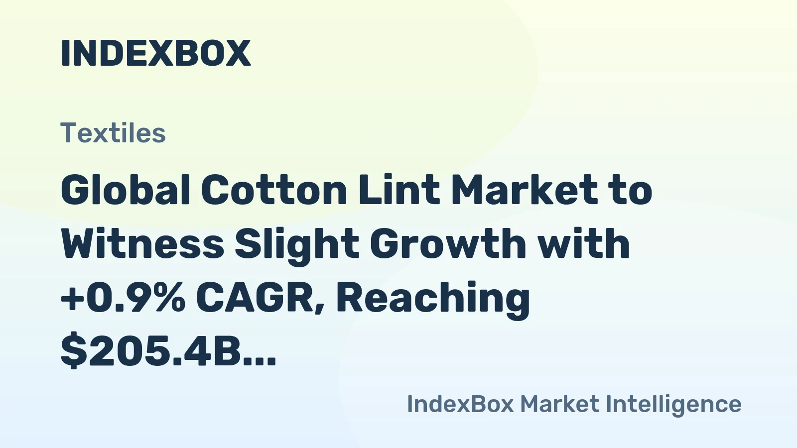 Global Cotton Lint Market to Witness Slight Growth with +0.9% CAGR, Reaching $205.4B by 2035