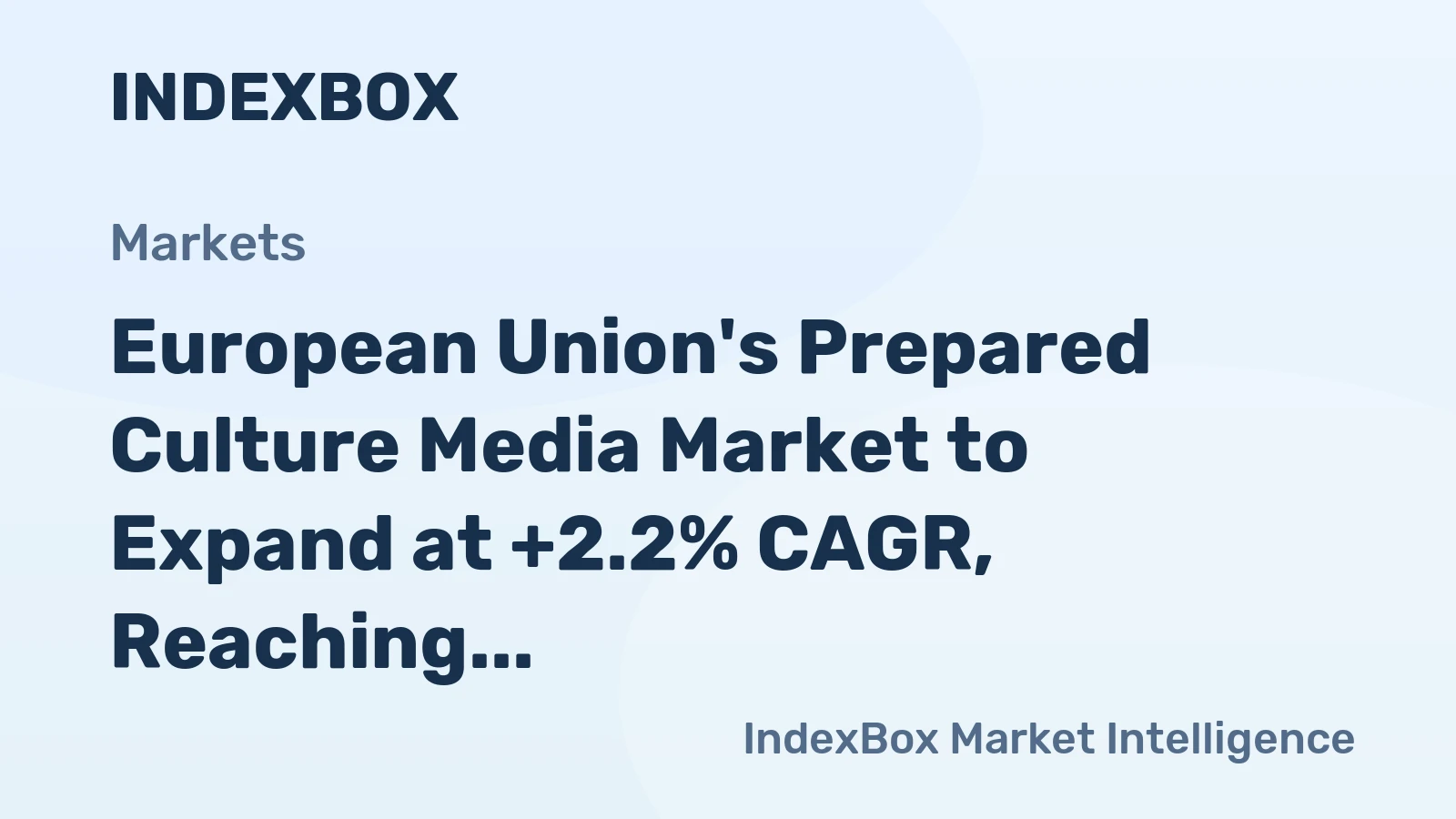 European Union's Prepared Culture Media Market to Expand at +2.2% CAGR, Reaching $8.9B by 2035