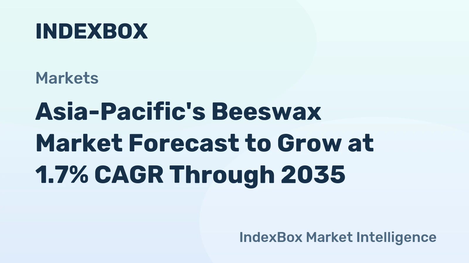 Asia-Pacific's Beeswax Market Forecast to Grow at 1.7% CAGR Through 2035