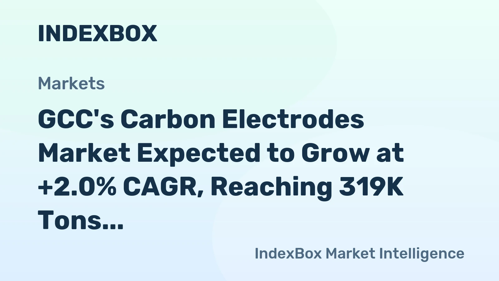 GCC's Carbon Electrodes Market Expected to Grow at +2.0% CAGR, Reaching 319K Tons by 2035
