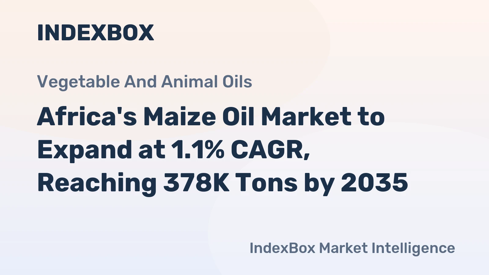 Africa's Maize Oil Market to Expand at 1.1% CAGR, Reaching 378K Tons by 2035