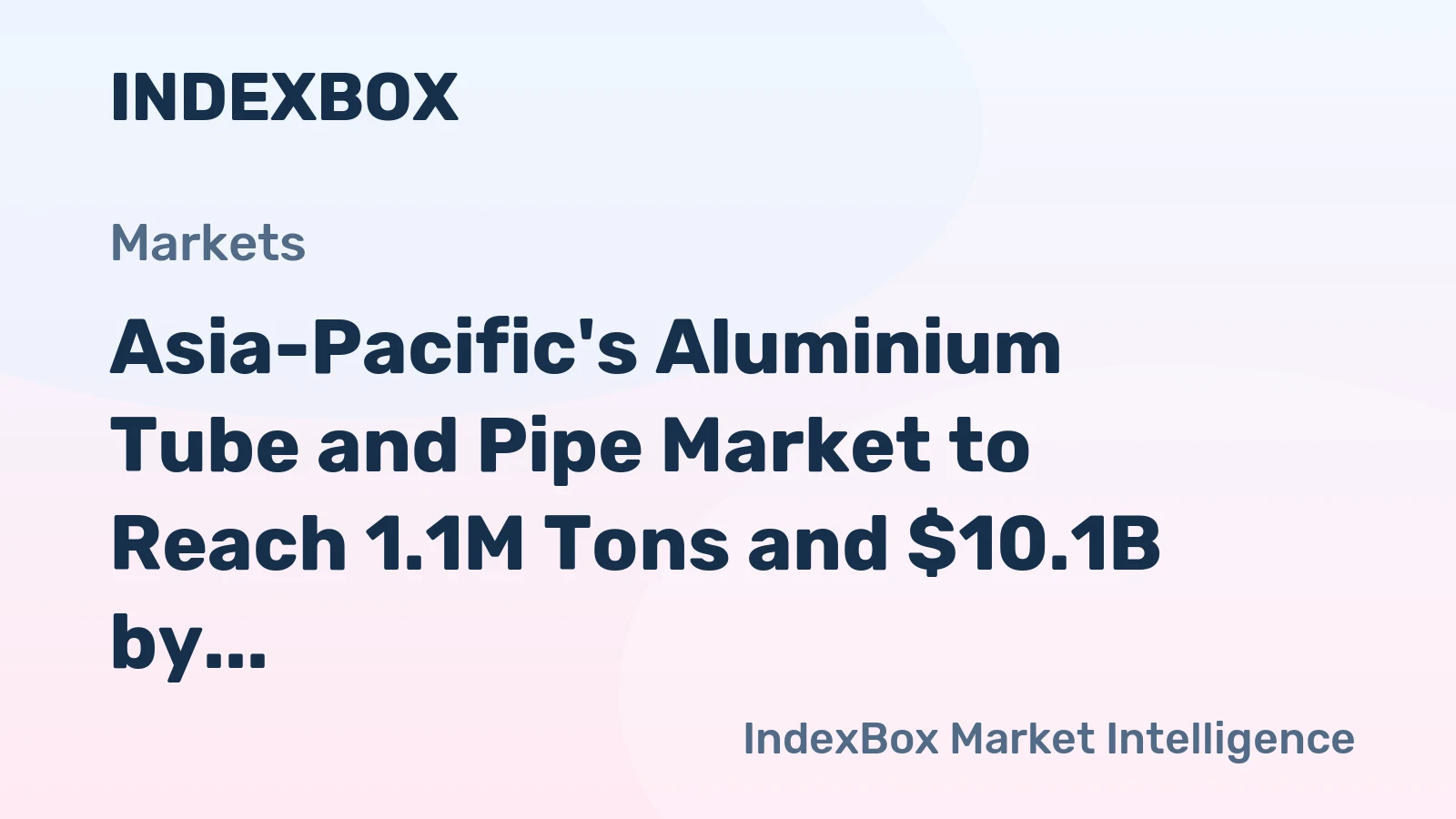 Asia-Pacific's Aluminium Tube and Pipe Market to Reach 1.1M Tons and $10.1B by 2035
