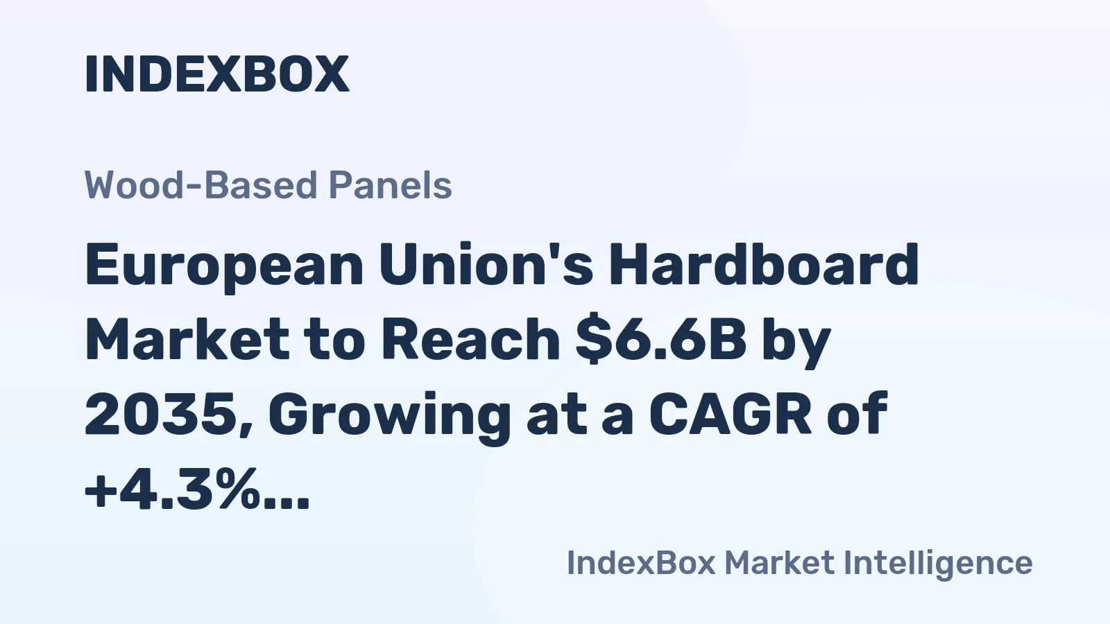 European Union's Hardboard Market to Reach $6.6B by 2035, Growing at a CAGR of +4.3%