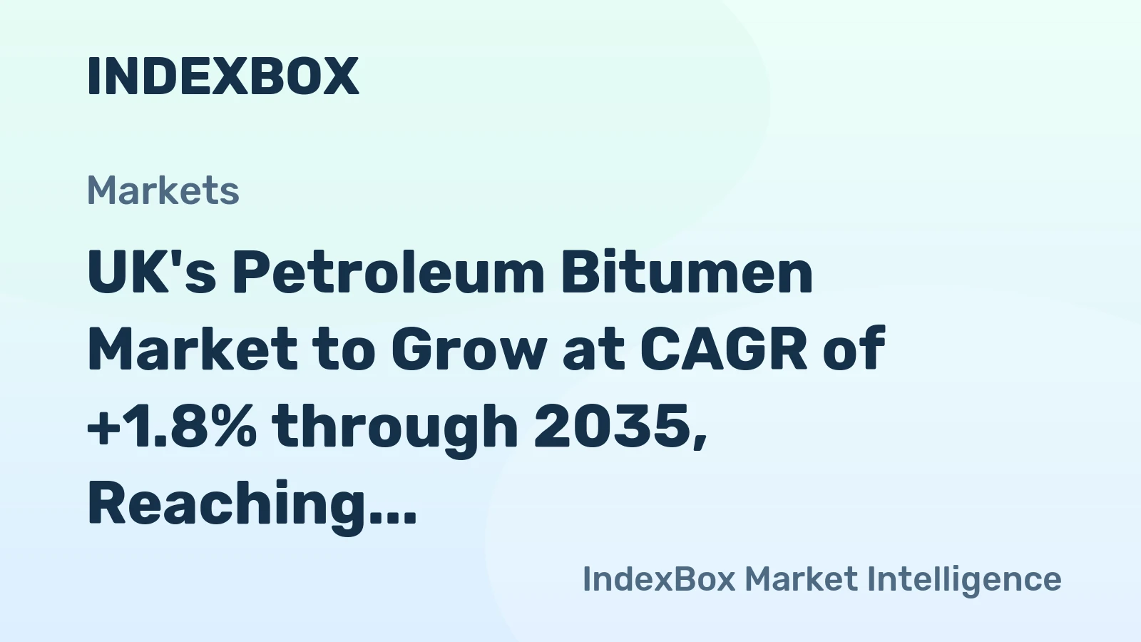 UK's Petroleum Bitumen Market to Grow at CAGR of +1.8% through 2035, Reaching 1.8M tons in Volume