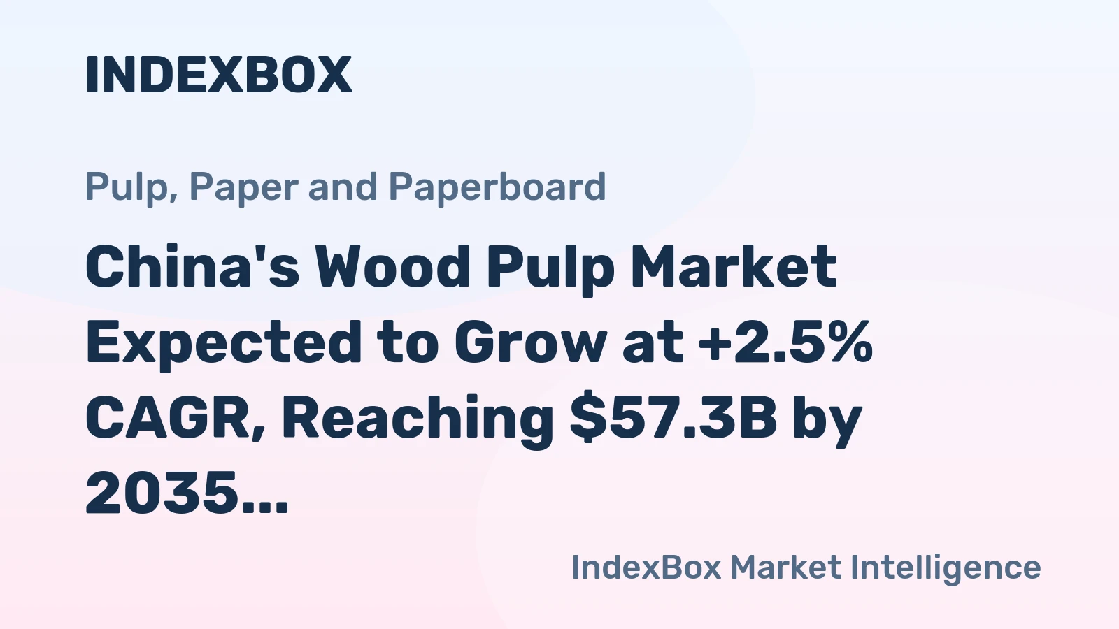 China's Wood Pulp Market Expected to Grow at +2.5% CAGR, Reaching $57.3B by 2035
