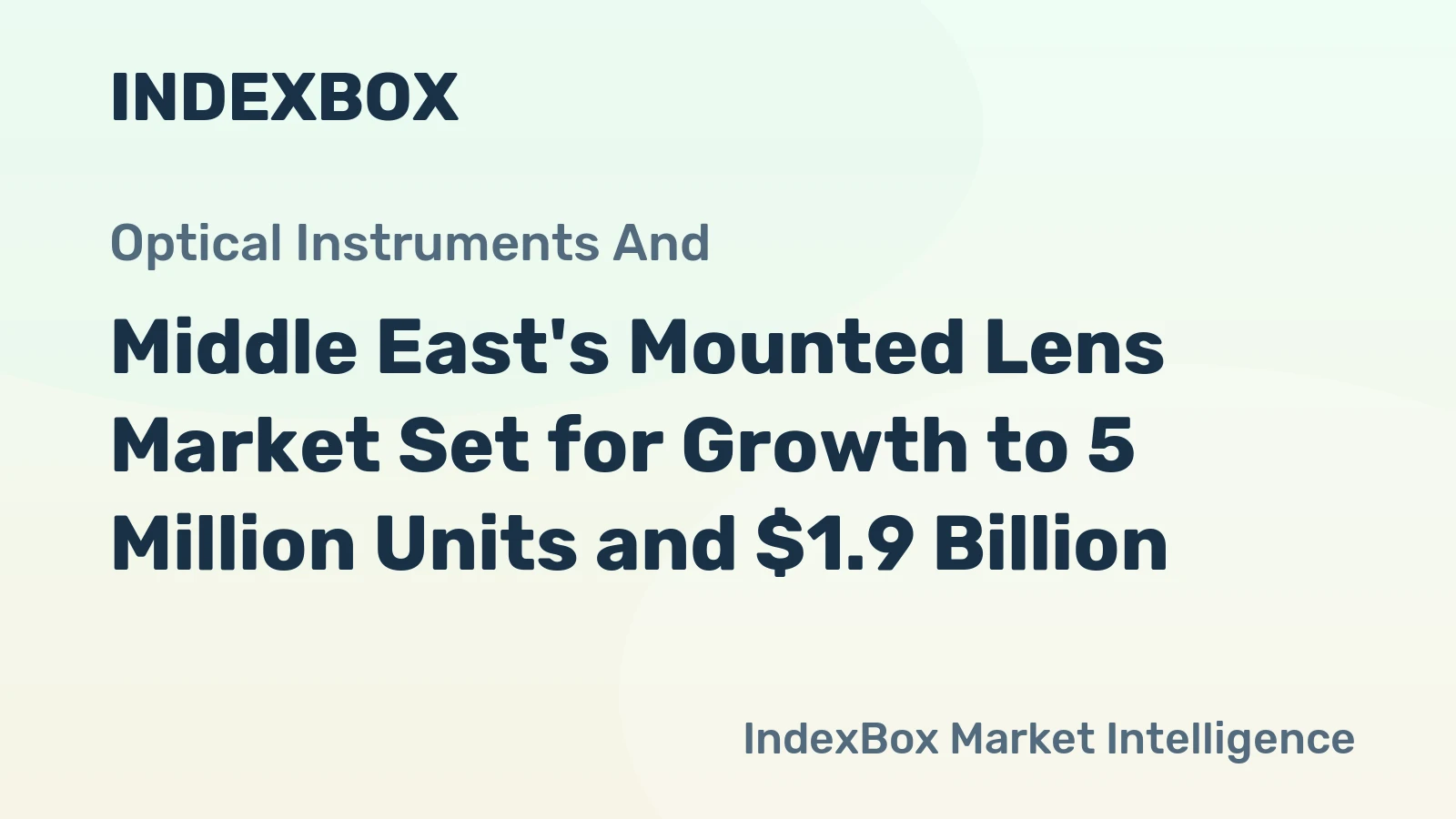 Middle East's Mounted Lens Market Set for Growth to 5 Million Units and $1.9 Billion