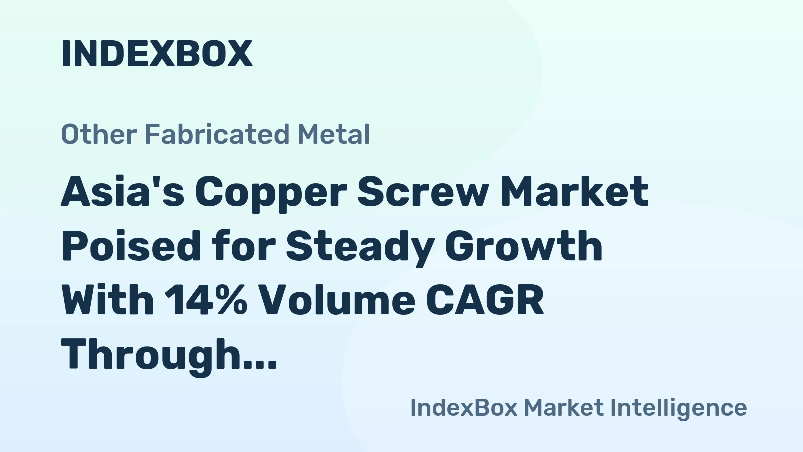 Asia's Copper Screw Market Poised for Steady Growth With 14% Volume CAGR Through 2035