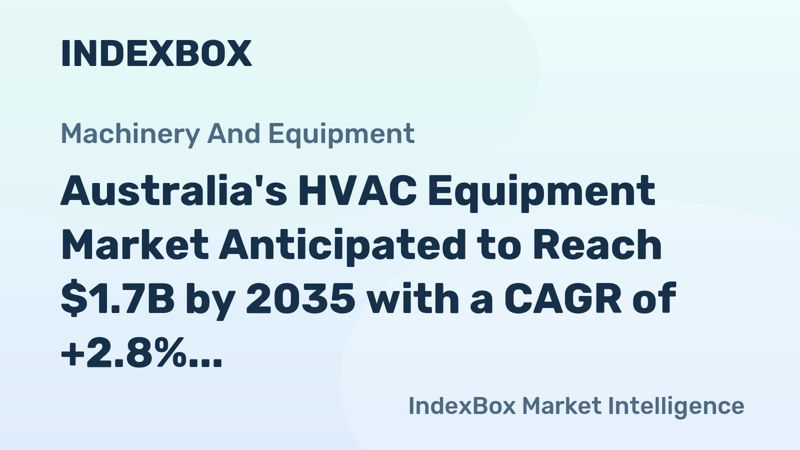 Australia's HVAC Equipment Market Anticipated to Reach $1.7B by 2035 with a CAGR of +2.8%