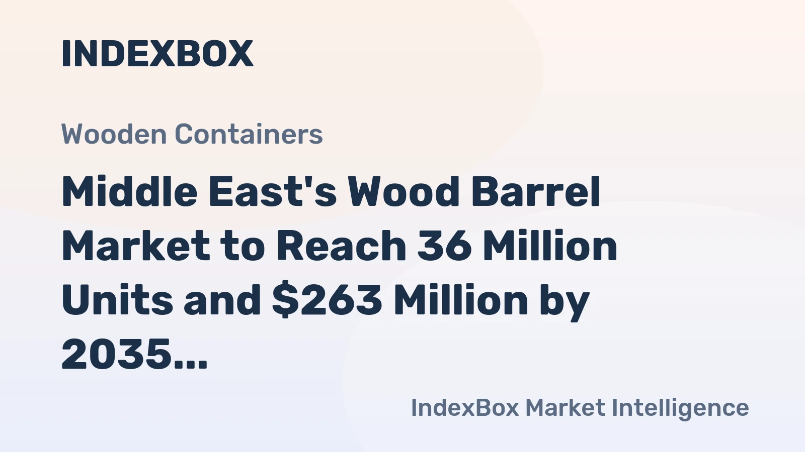 Middle East's Wood Barrel Market to Reach 36 Million Units and $263 Million by 2035