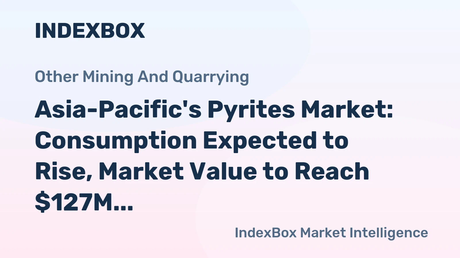 Asia-Pacific's Pyrites Market: Consumption Expected to Rise, Market Value to Reach $127M by 2035