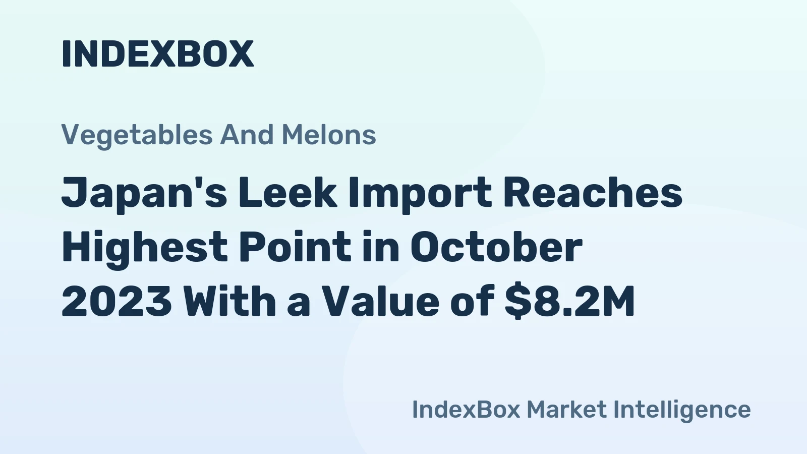 Japan's Leek Import Reaches Highest Point in October 2023 With a Value of $8.2M