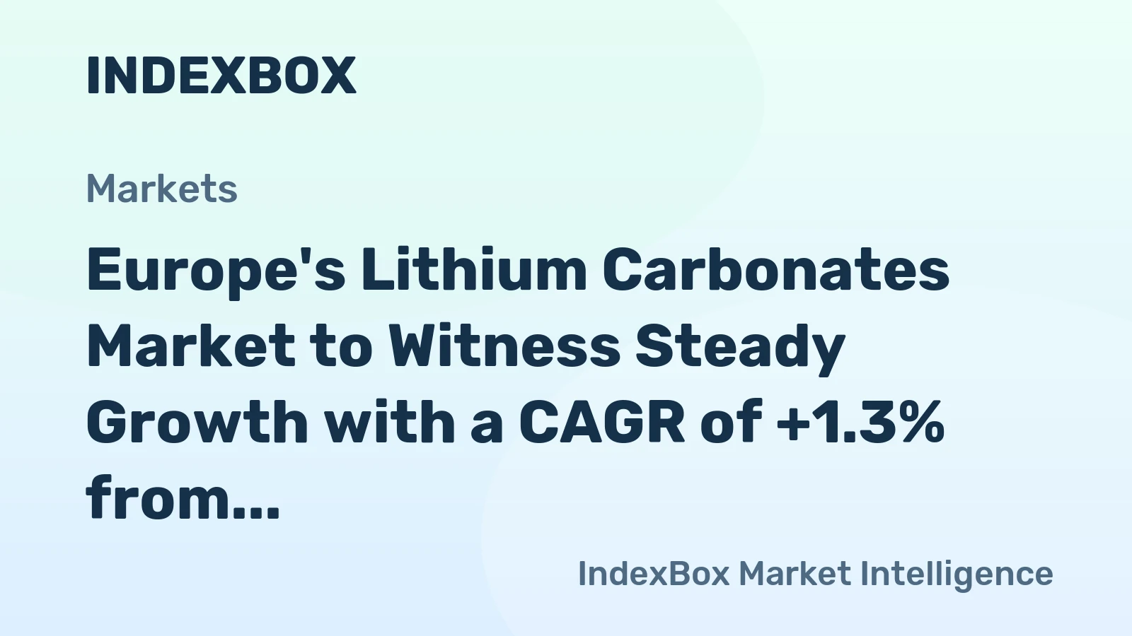 Europe's Lithium Carbonates Market to Witness Steady Growth with a CAGR of +1.3% from 2024 to 2035