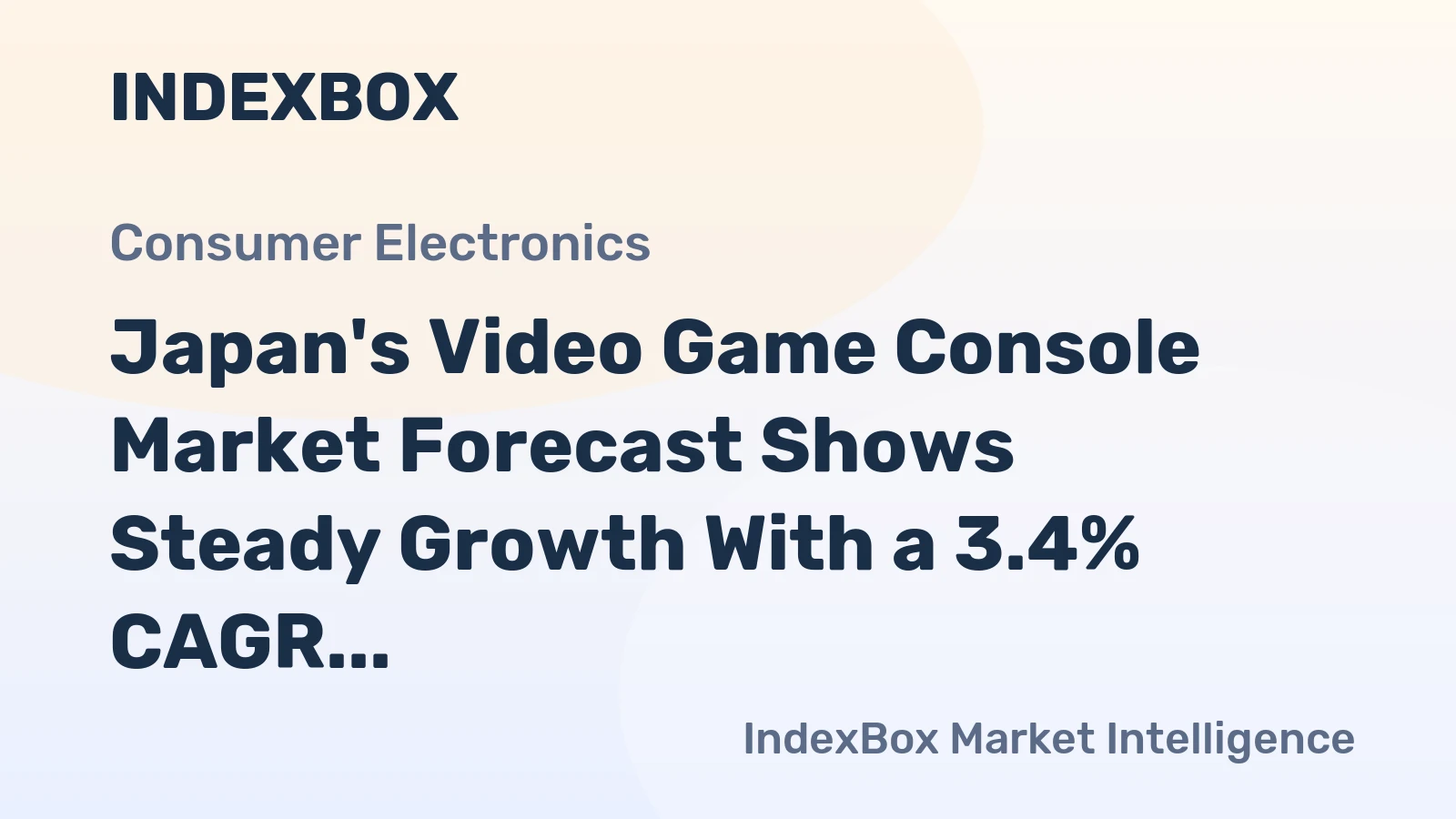 Japan's Video Game Console Market Forecast Shows Steady Growth With a 3.4% CAGR in Value