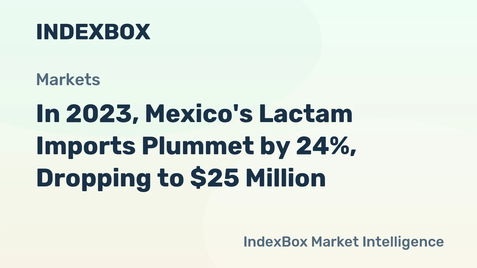 In 2023, Mexico's Lactam Imports Plummet by 24%, Dropping to $25 Million