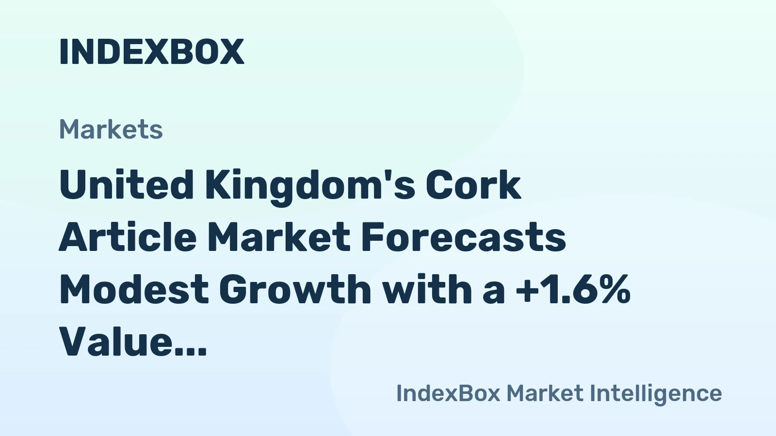 United Kingdom's Cork Article Market Forecasts Modest Growth with a +1.6% Value CAGR Through 2035
