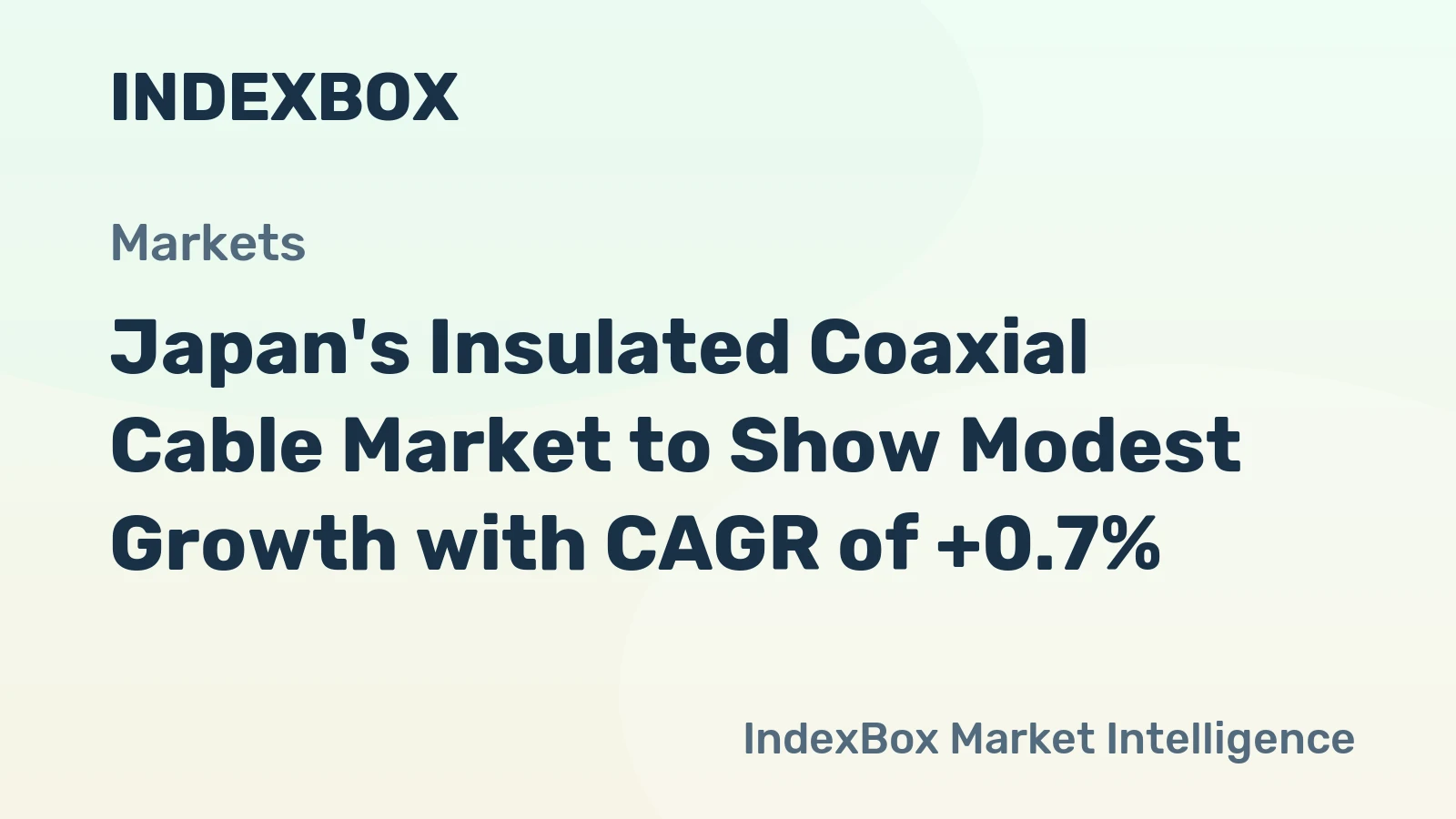 Japan's Insulated Coaxial Cable Market to Show Modest Growth with CAGR of +0.7%