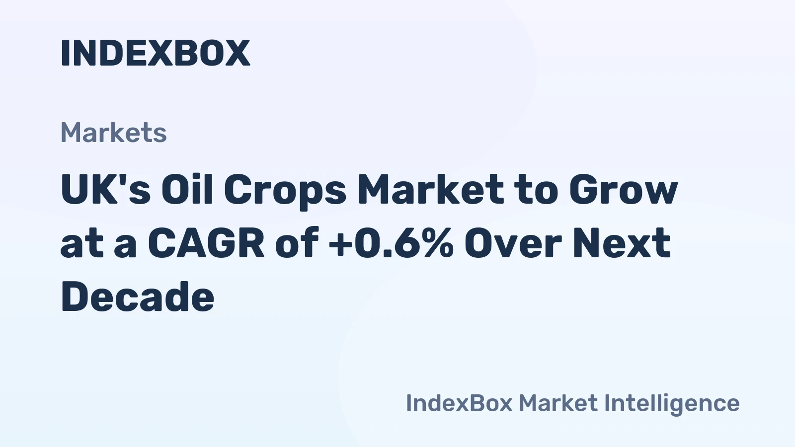 UK's Oil Crops Market to Grow at a CAGR of +0.6% Over Next Decade