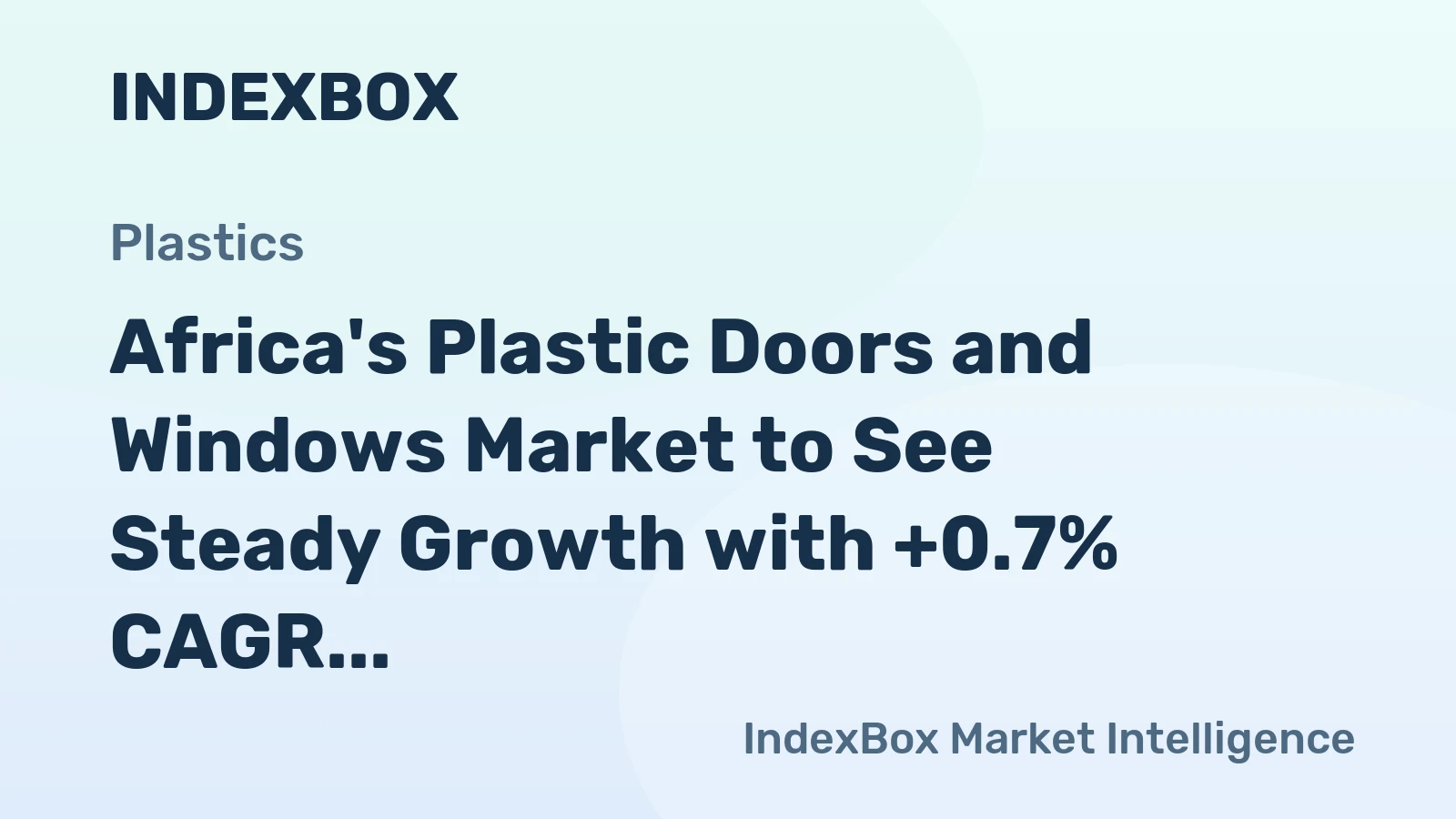 Africa's Plastic Doors and Windows Market to See Steady Growth with +0.7% CAGR Through 2035, Reaching 106M Units
