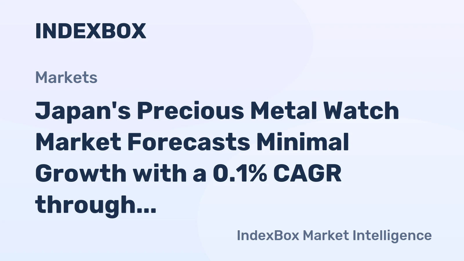 Japan's Precious Metal Watch Market Forecasts Minimal Growth with a 0.1% CAGR through 2035