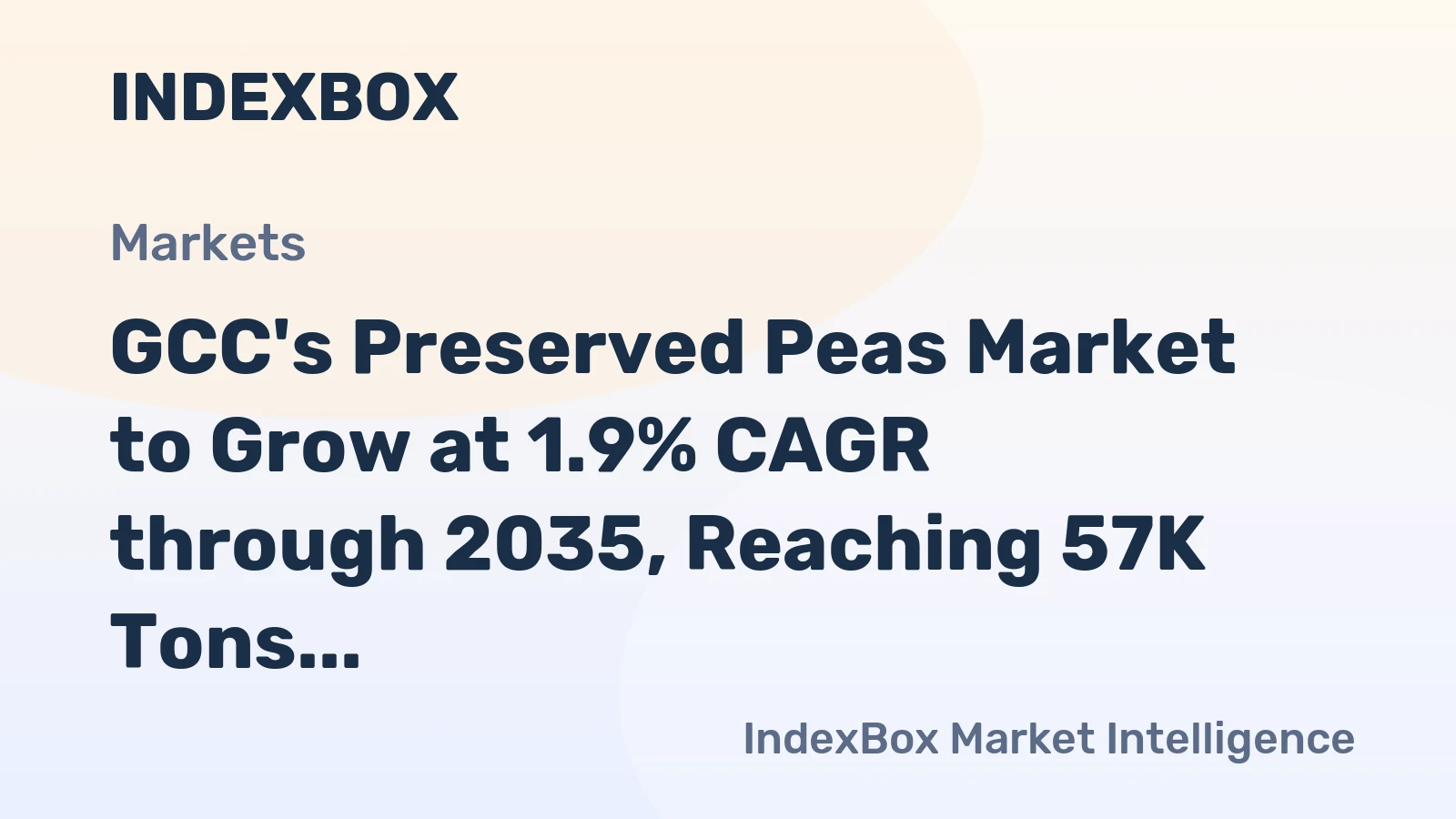 GCC's Preserved Peas Market to Grow at 1.9% CAGR through 2035, Reaching 57K Tons