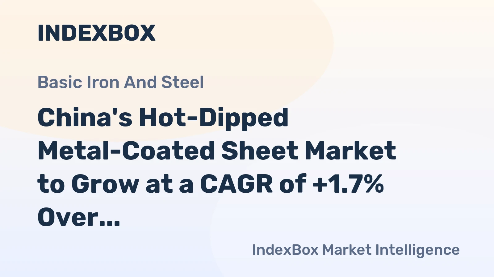 China's Hot-Dipped Metal-Coated Sheet Market to Grow at a CAGR of +1.7% Over Next Decade