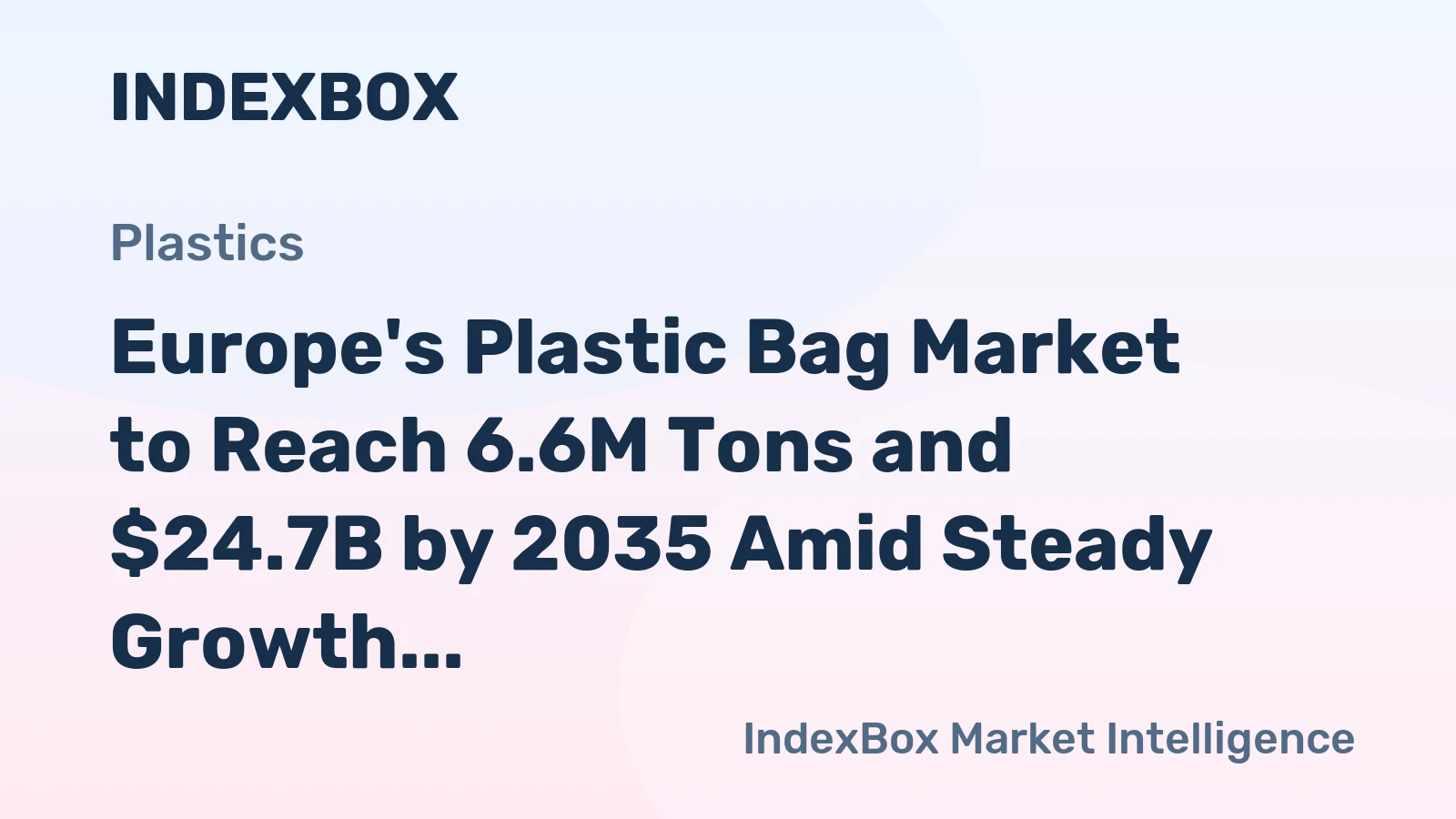 Europe's Plastic Bag Market to Reach 6.6M Tons and $24.7B by 2035 Amid Steady Growth