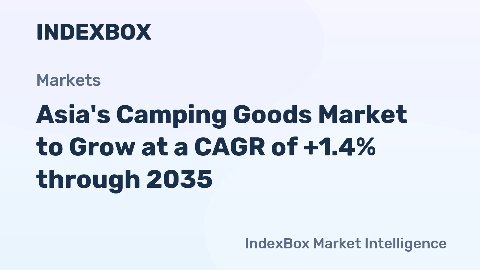 Asia's Camping Goods Market to Grow at a CAGR of +1.4% through 2035