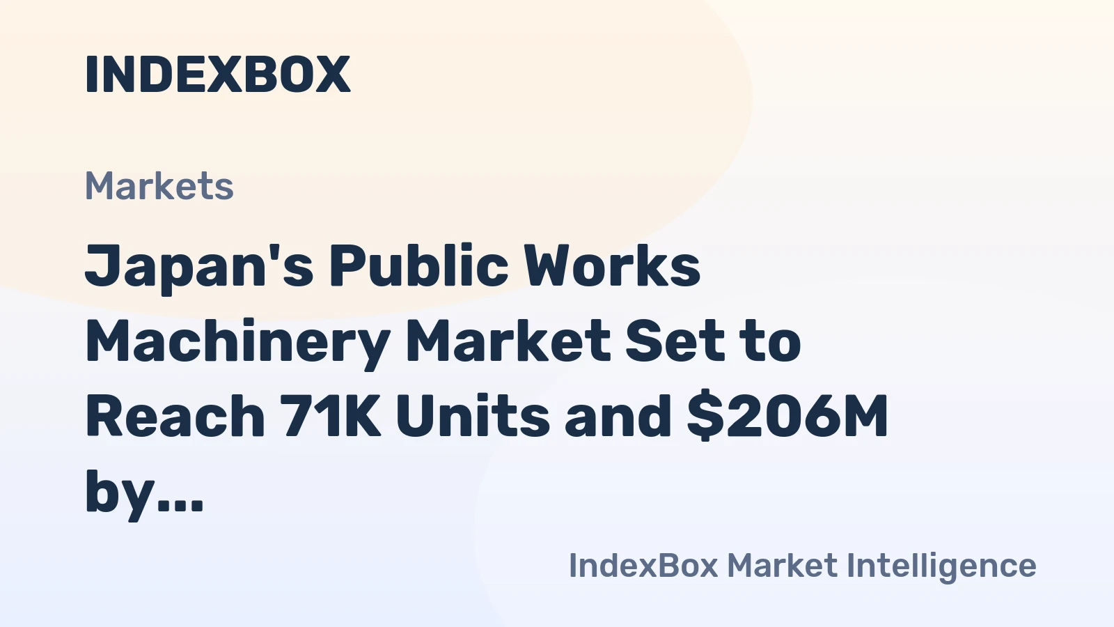 Japan's Public Works Machinery Market Set to Reach 71K Units and $206M by 2035