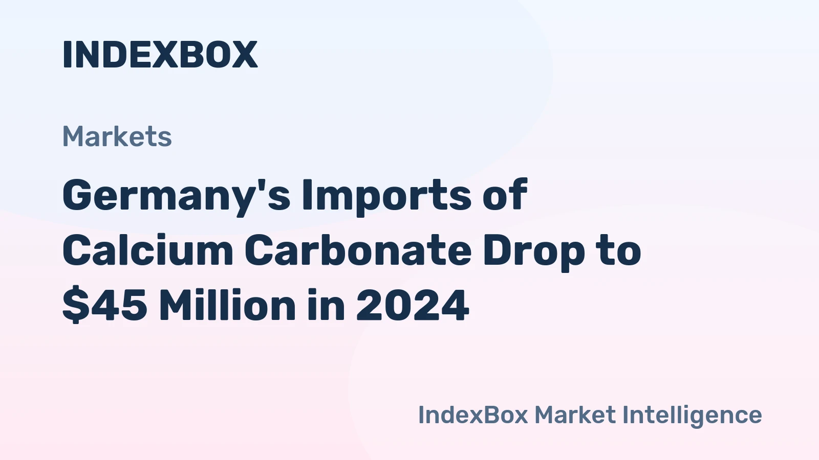 Germany's Imports of Calcium Carbonate Drop to $45 Million in 2024