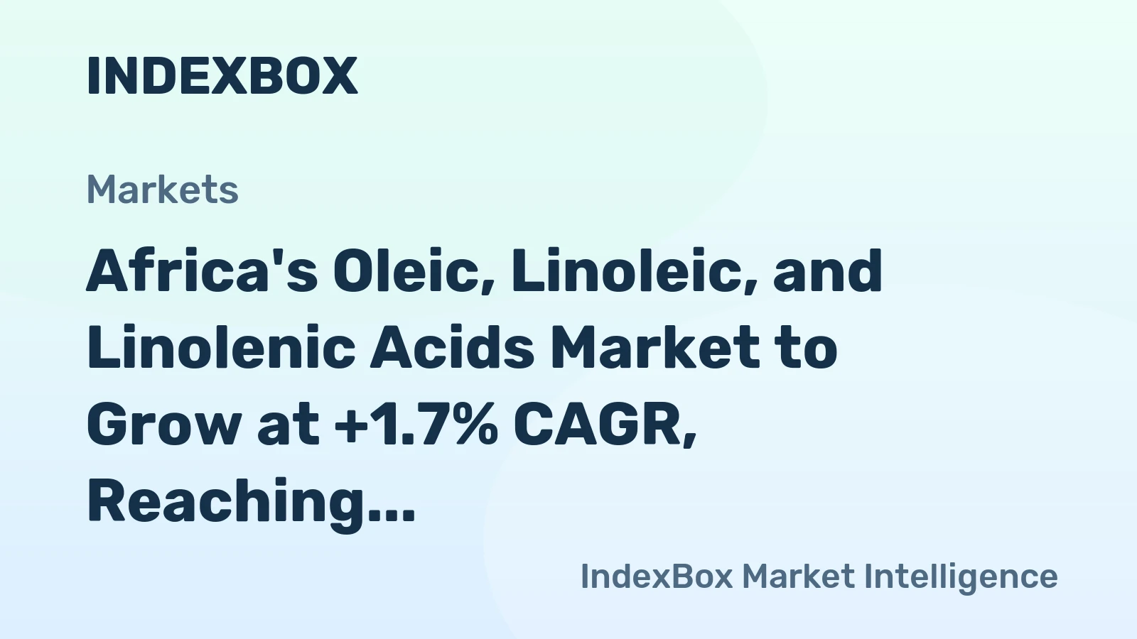 Africa's Oleic, Linoleic, and Linolenic Acids Market to Grow at +1.7% CAGR, Reaching 55K Tons by 2035