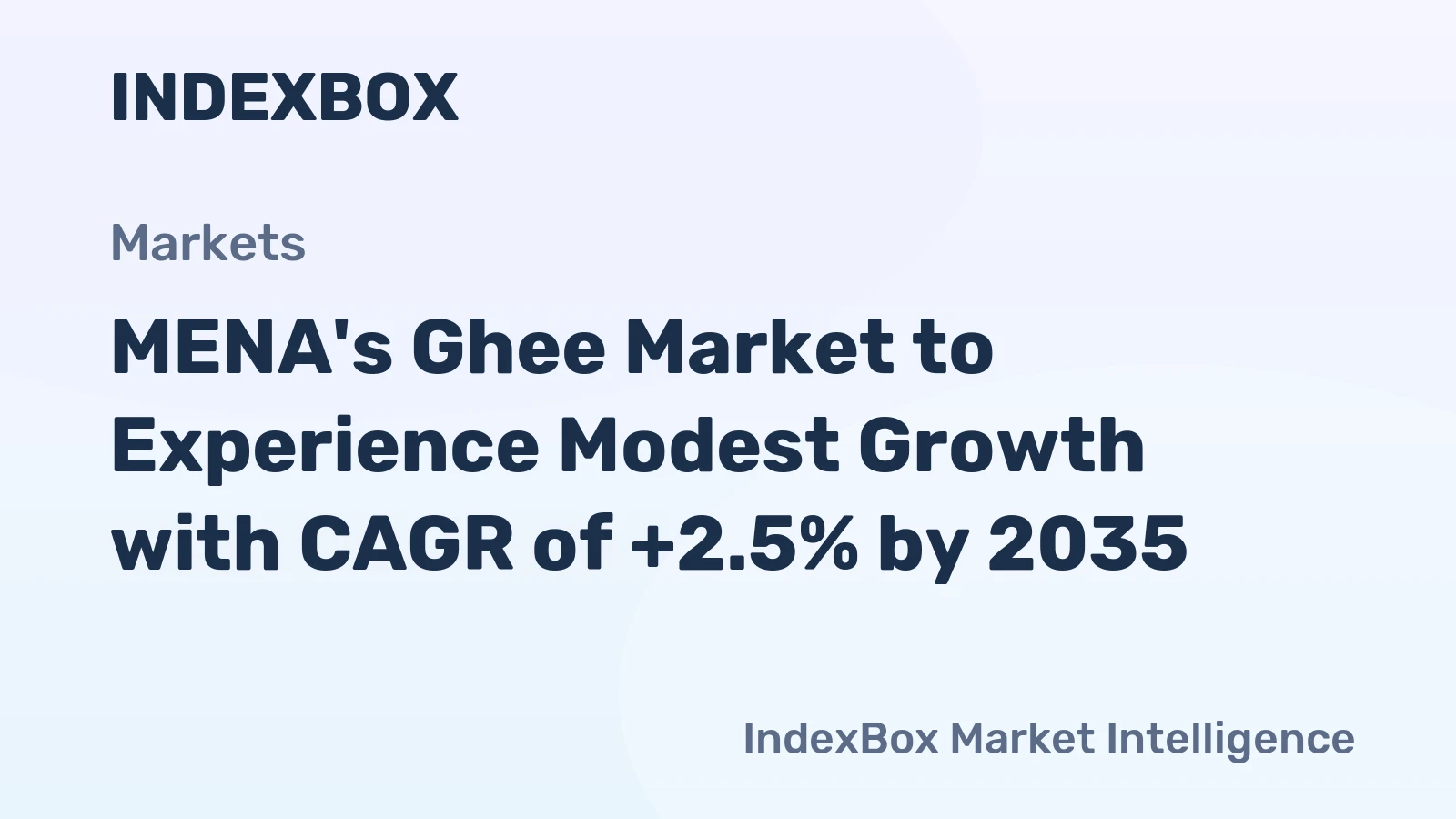 MENA's Ghee Market to Experience Modest Growth with CAGR of +2.5% by 2035