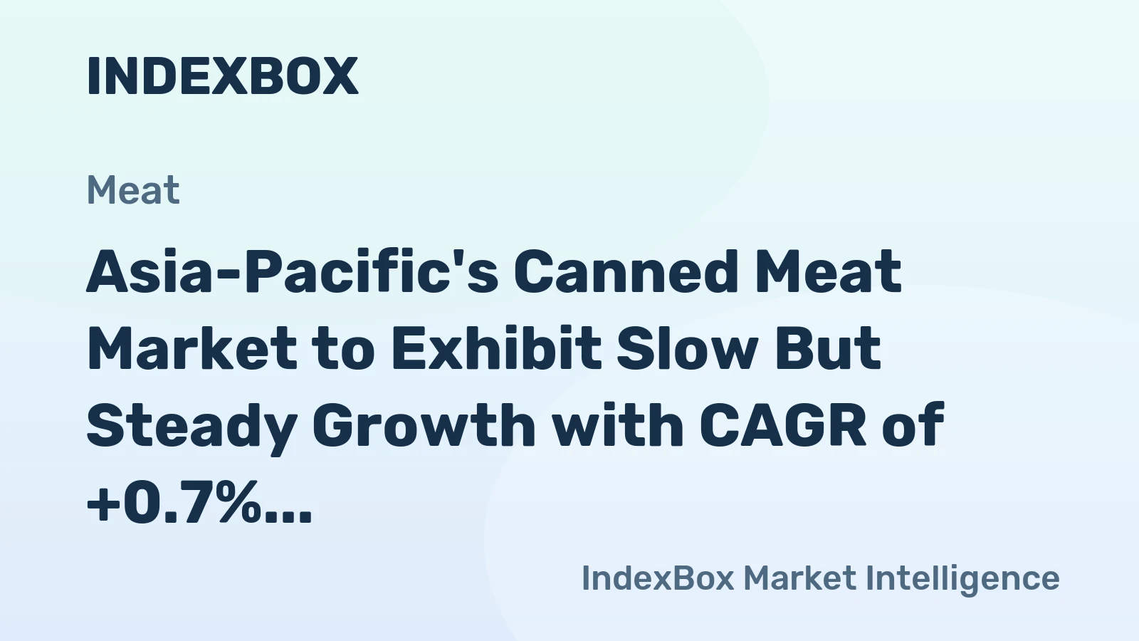 Asia-Pacific's Canned Meat Market to Exhibit Slow But Steady Growth with CAGR of +0.7% from 2024 to 2035