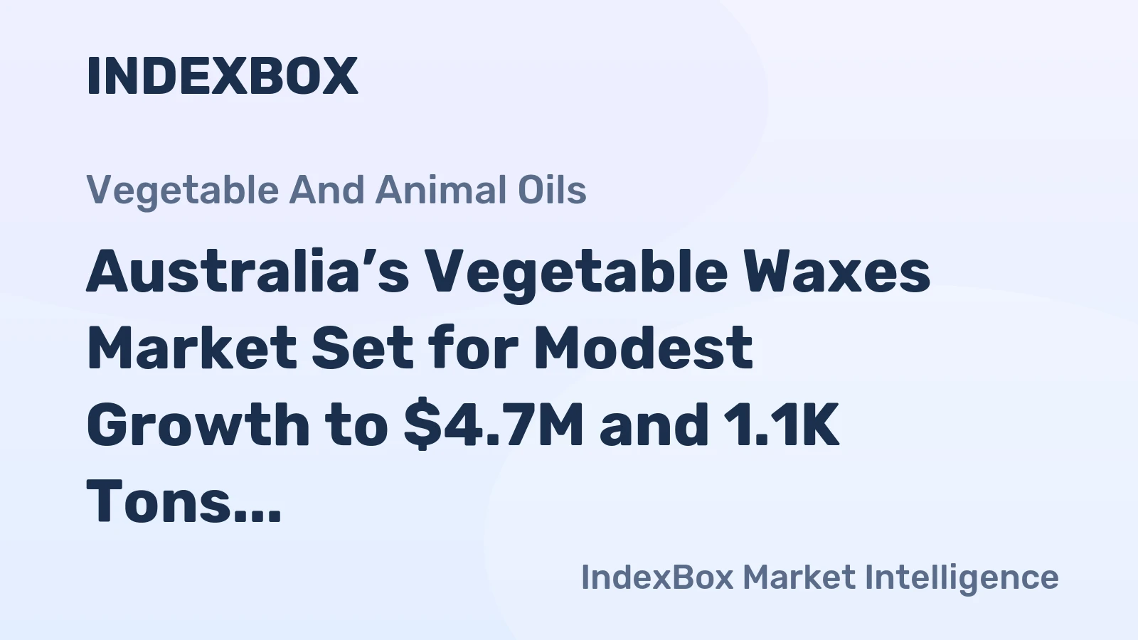 Australia’s Vegetable Waxes Market Set for Modest Growth to $4.7M and 1.1K Tons by 2035