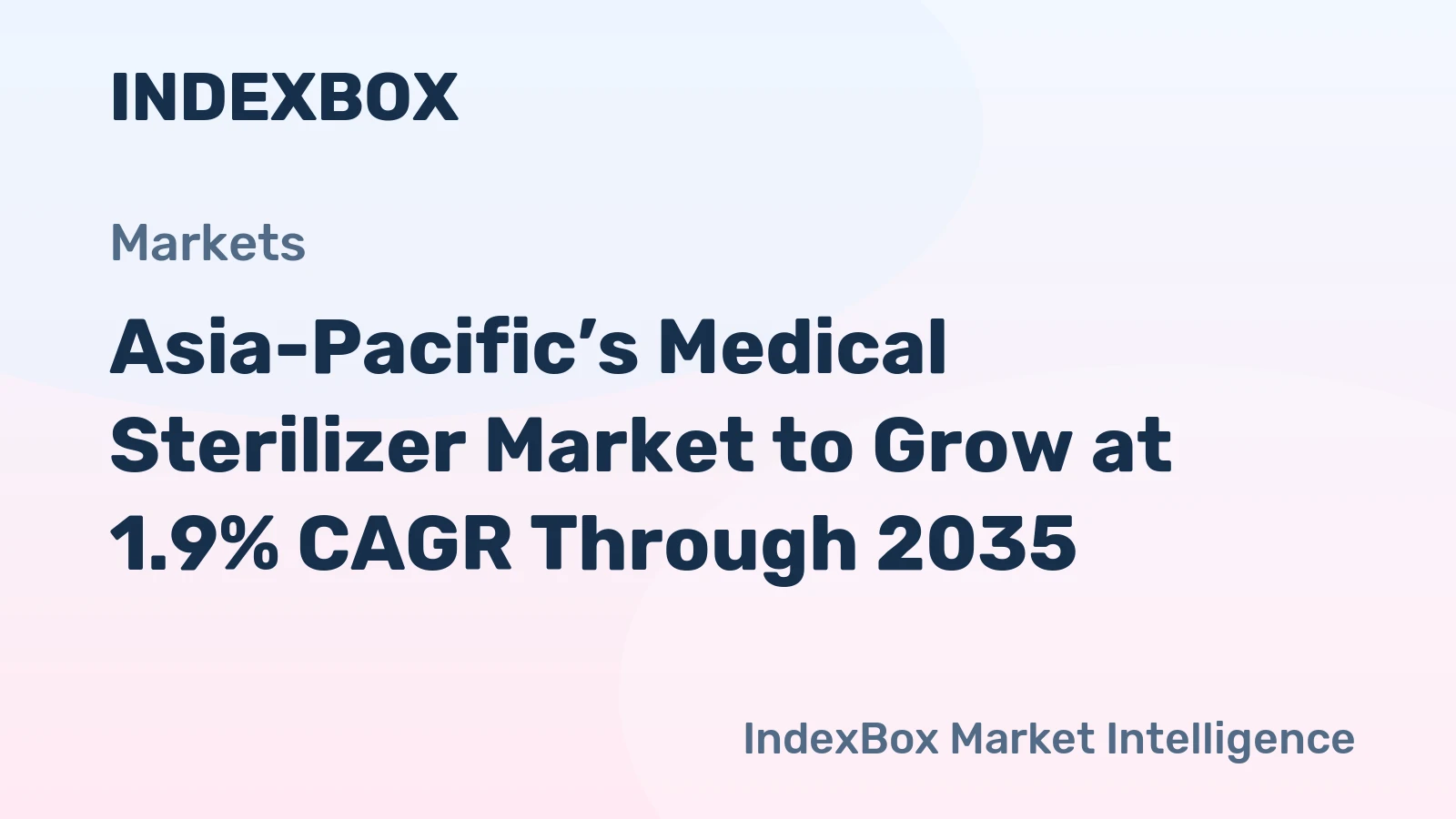 Asia-Pacific’s Medical Sterilizer Market to Grow at 1.9% CAGR Through 2035