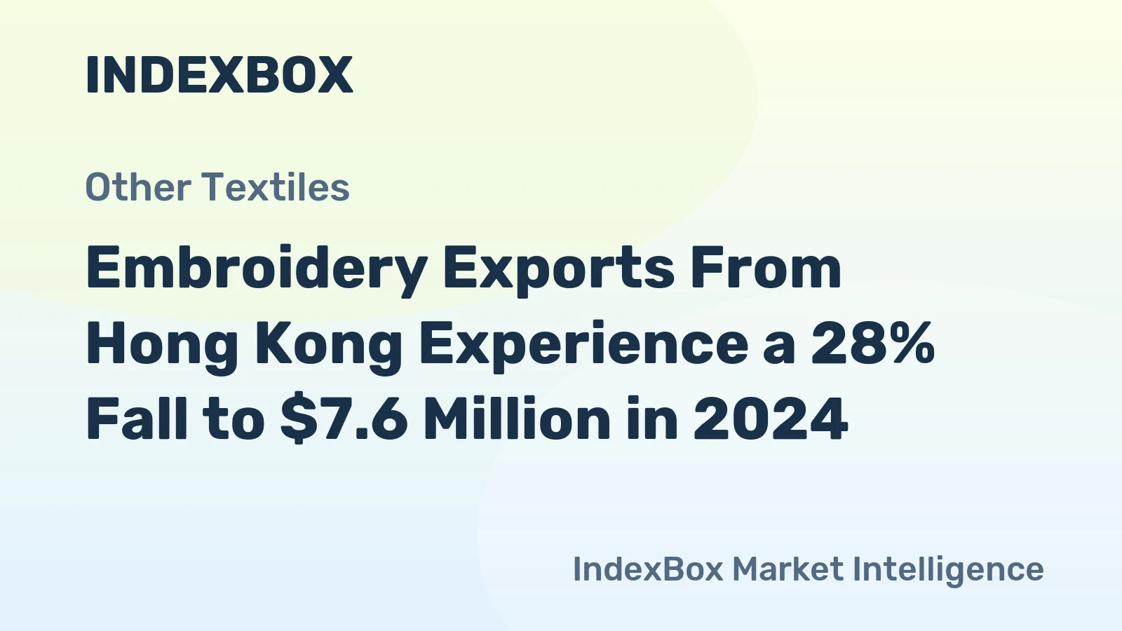 Embroidery Exports From Hong Kong Experience a 28% Fall to $7.6 Million in 2024