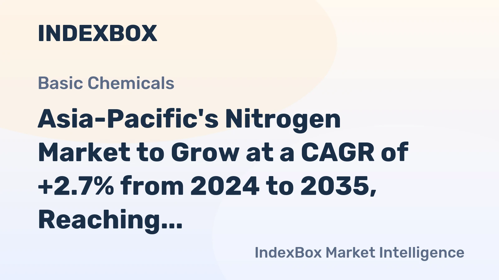 Asia-Pacific's Nitrogen Market to Grow at a CAGR of +2.7% from 2024 to 2035, Reaching 80B Cubic Meters