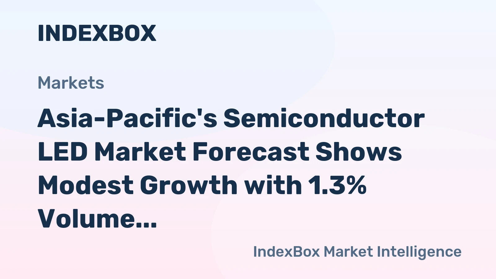 Asia-Pacific's Semiconductor LED Market Forecast Shows Modest Growth with 1.3% Volume CAGR Through 2035