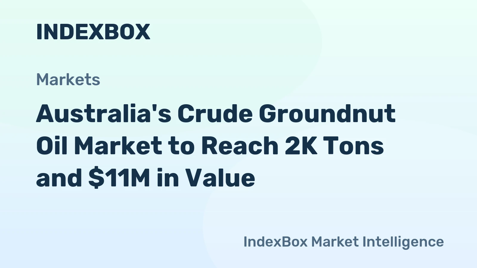 Australia's Crude Groundnut Oil Market to Reach 2K Tons and $11M in Value