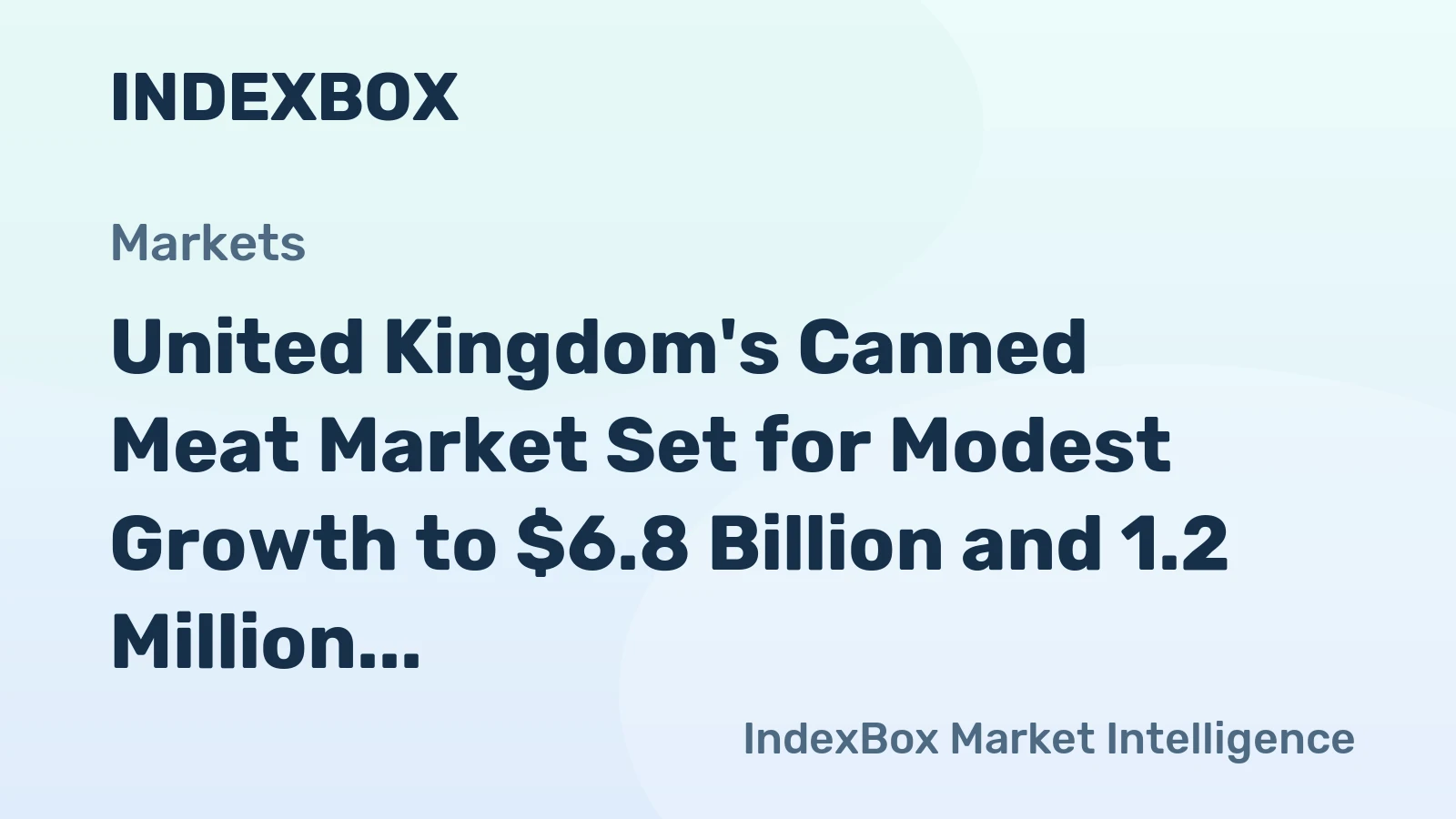 United Kingdom's Canned Meat Market Set for Modest Growth to $6.8 Billion and 1.2 Million Tons