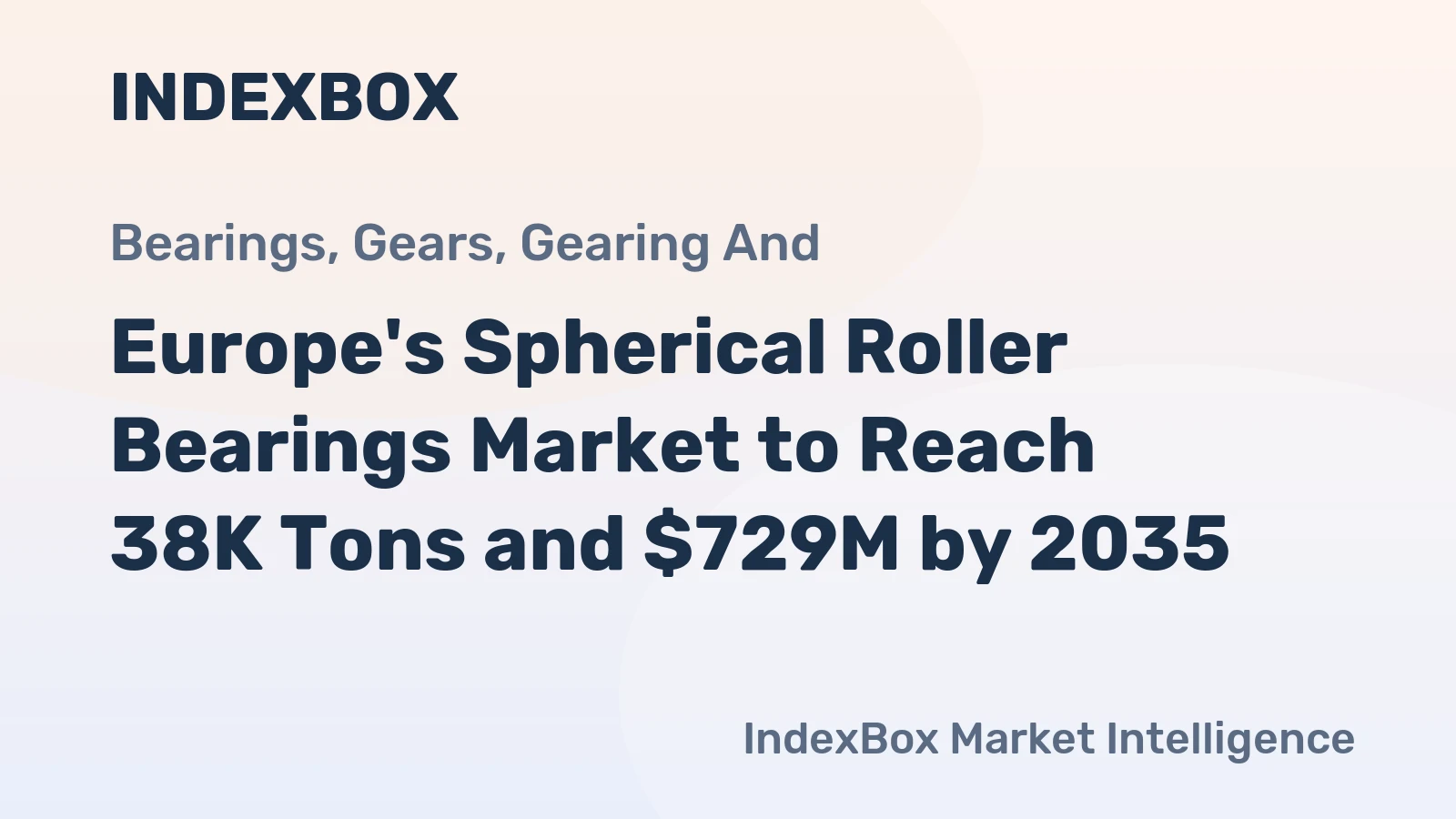 Europe's Spherical Roller Bearings Market to Reach 38K Tons and $729M by 2035