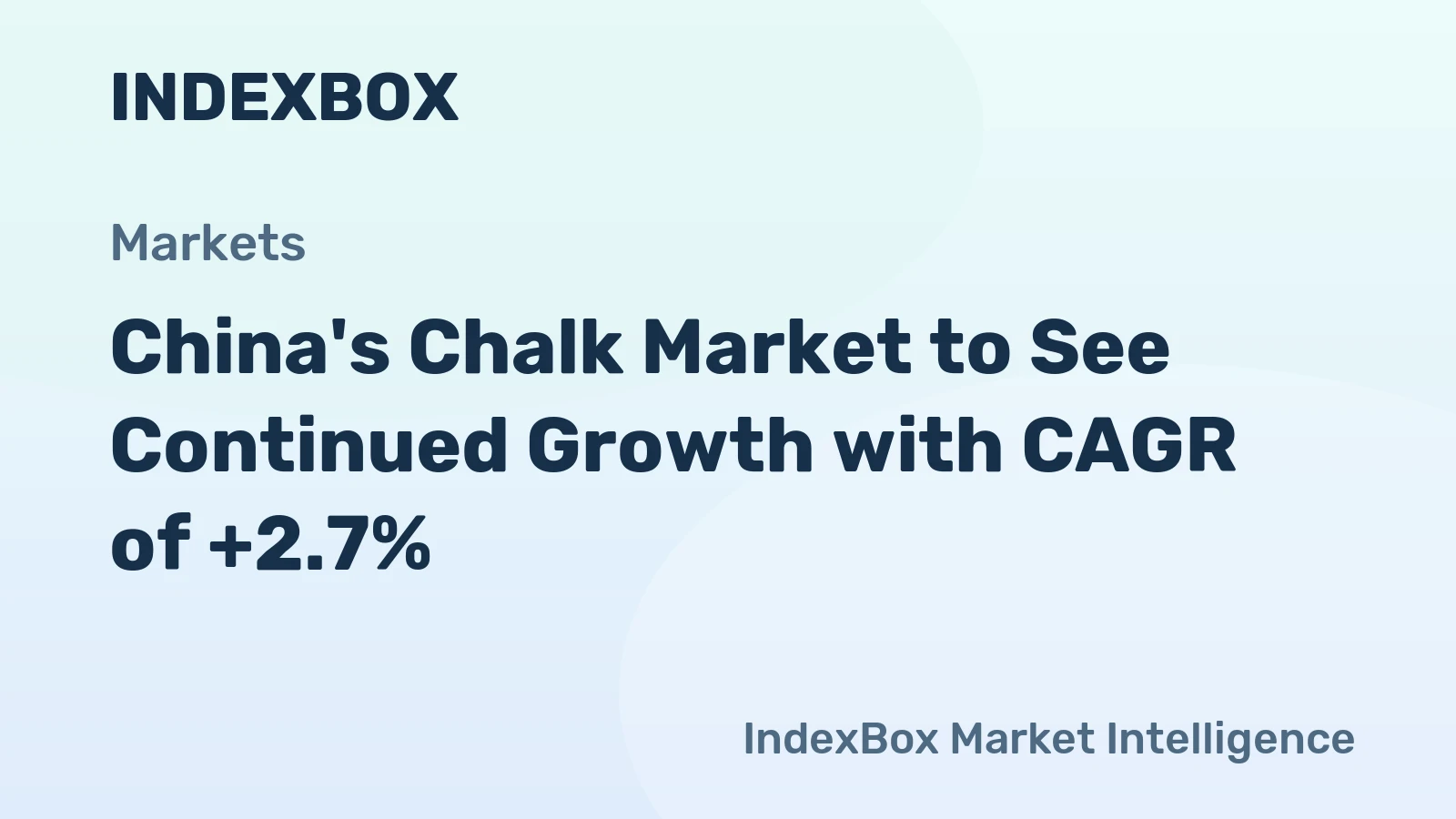 China's Chalk Market to See Continued Growth with CAGR of +2.7%