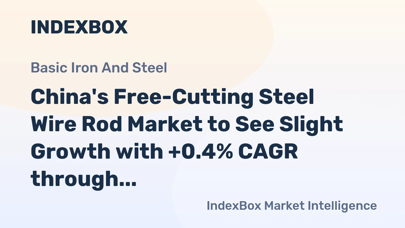 China's Free-Cutting Steel Wire Rod Market to See Slight Growth with +0.4% CAGR through 2035